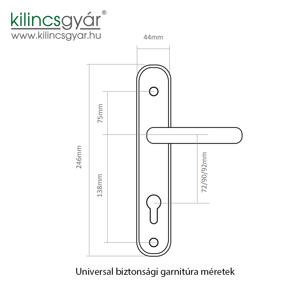 Maestro Raffaella Universal biztonsági bejárati ajtó kilincsgarnitúra ...