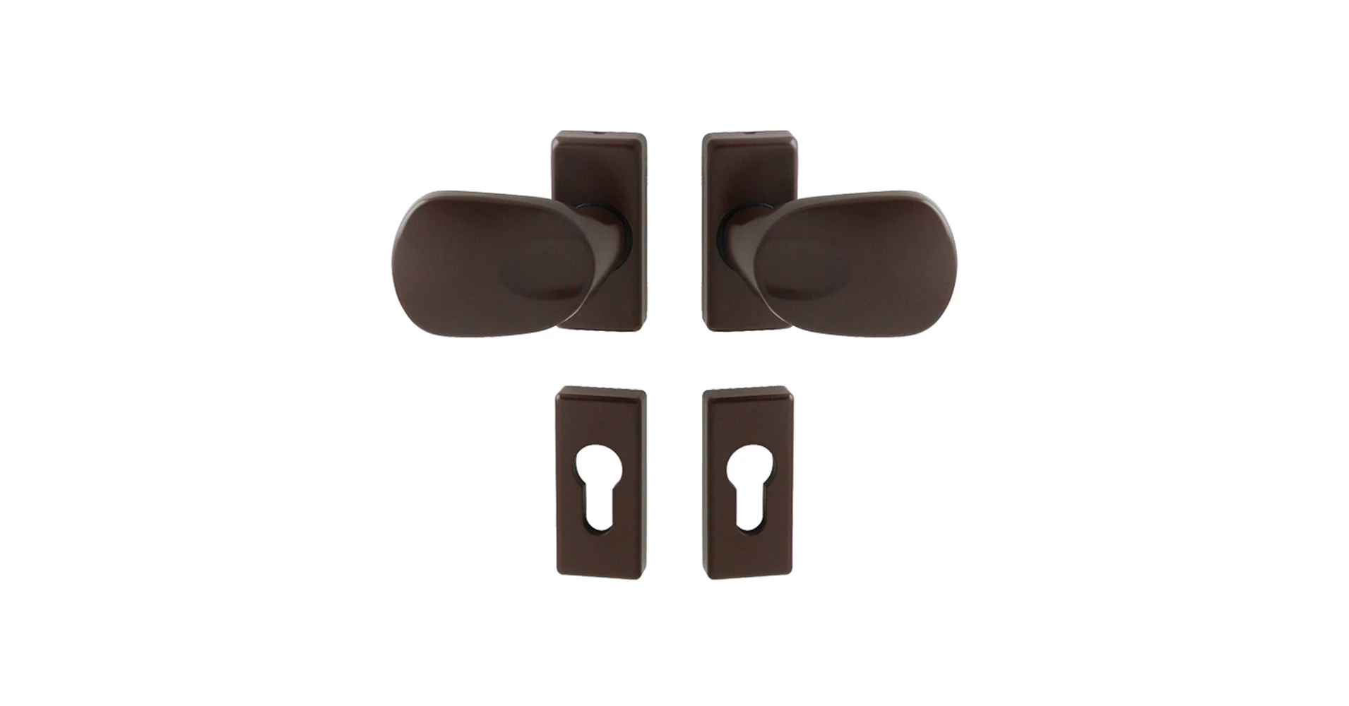 Pascal Felix matt barna téglalaprozettás gombgarnitúra RAL-8017 UHR ...