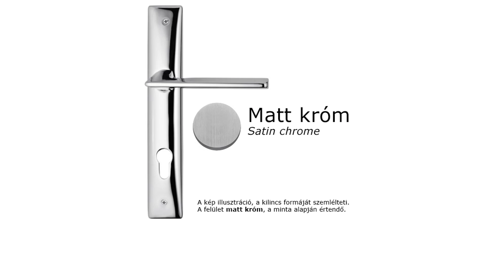 Mandelli Kiri matt króm hosszúcímes kilincsgarnitúra - Hosszúcímes ...